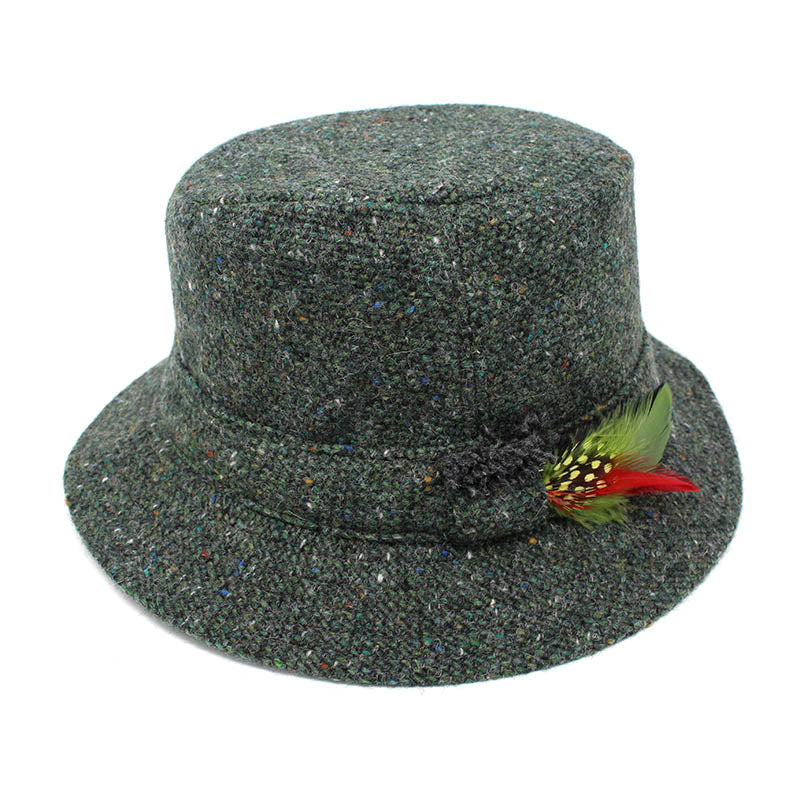 Authentic Irish Wool Hanna Hat with Feather | 100% Wool