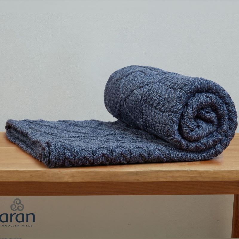 Patchwork Knit Traditional Irish Wool Throw