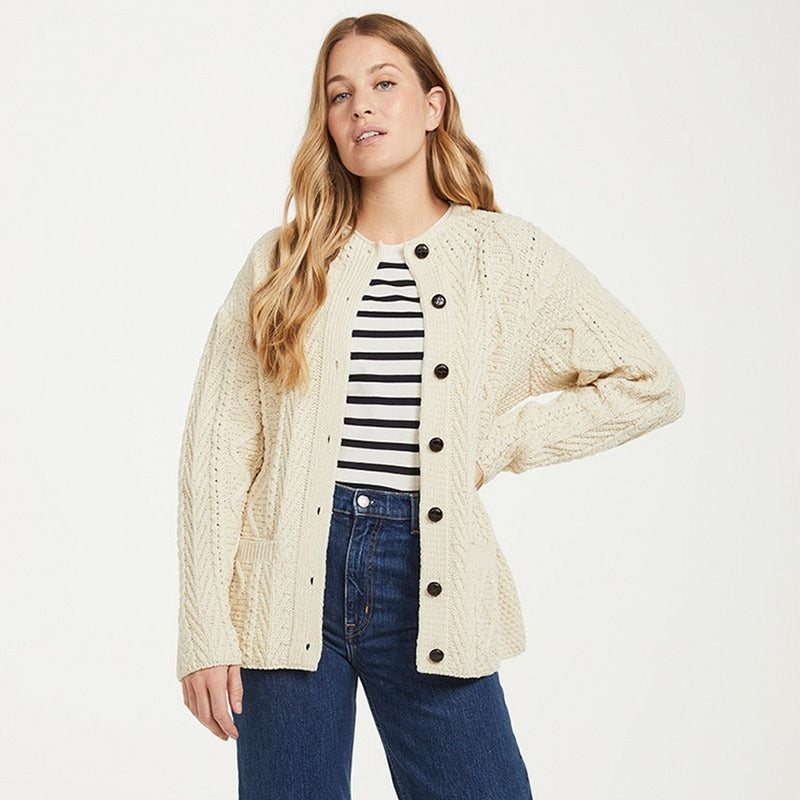 Ladies Traditional Aran Lumber Jacket | Fast US Delivery