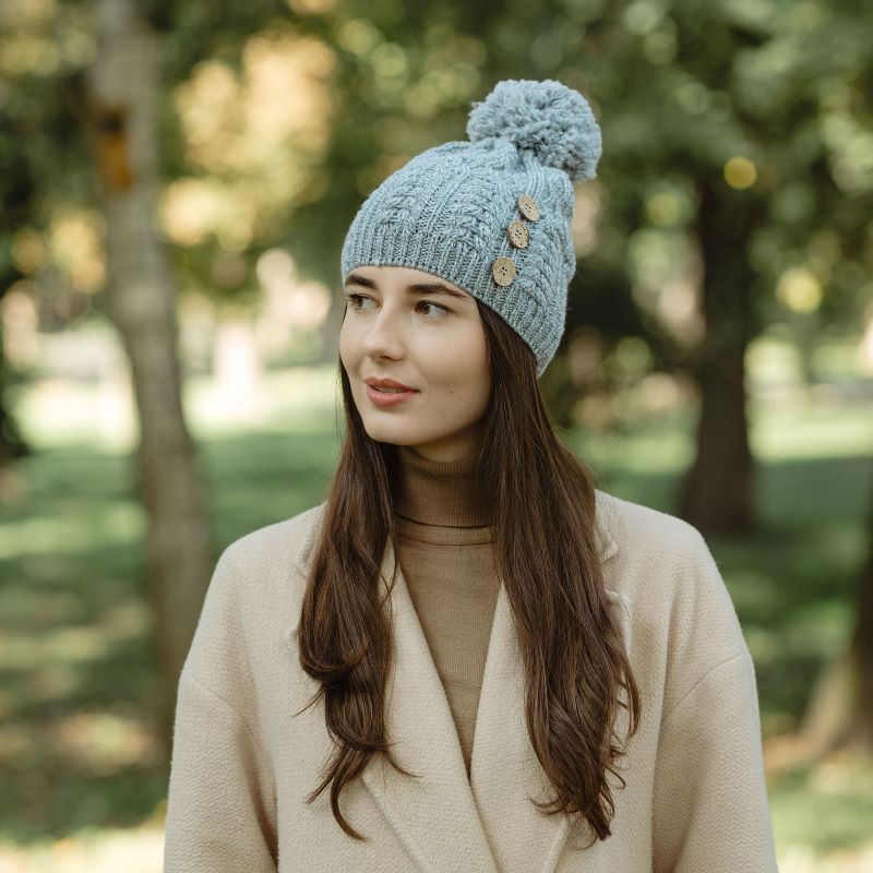 Irish Buttons Merino Wool Hat | Tara Irish Clothing | Free US Shipping